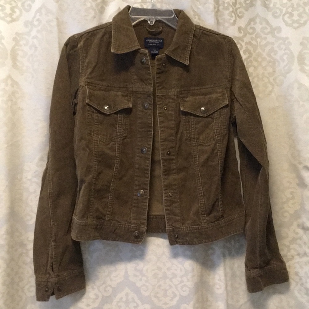Aeo Brown Corduroy Trucker "Jeans" Jacket - Gem